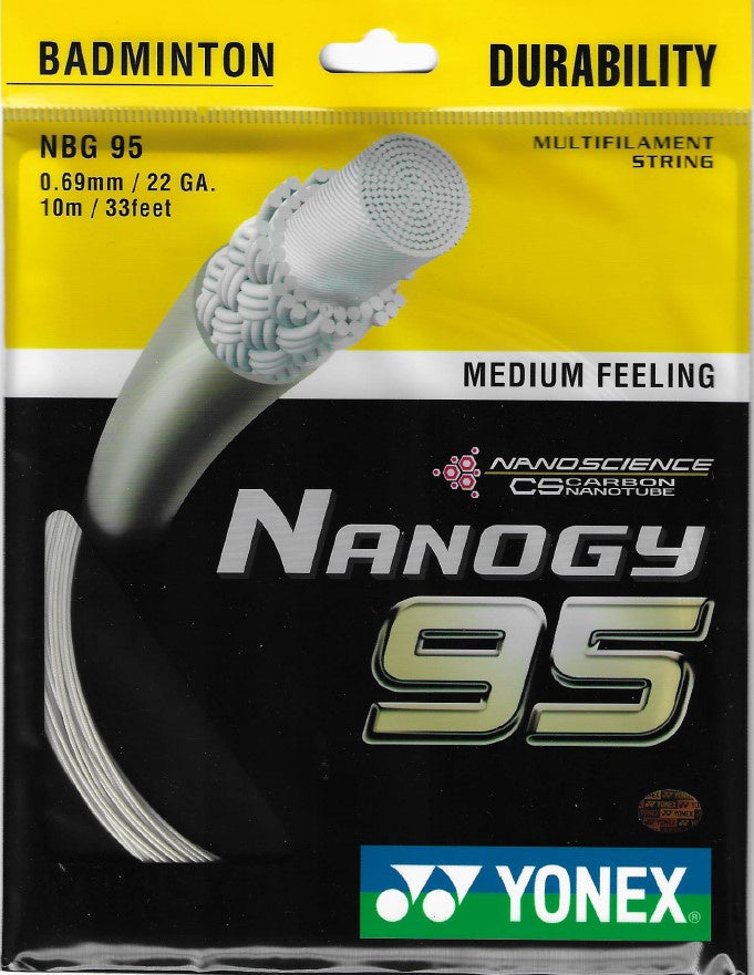 Yonex Nanogy 95 Badminton String Set of Sliver Gray 0.69mm 22g – The ...