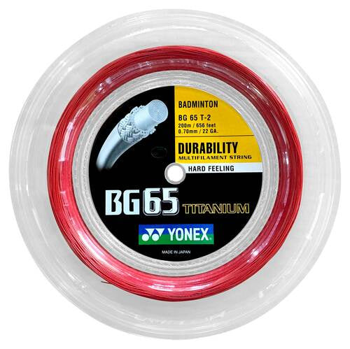 Yonex BG65 Titanium Badminton String Reel of Red 0.70mm – The Racquet Shop