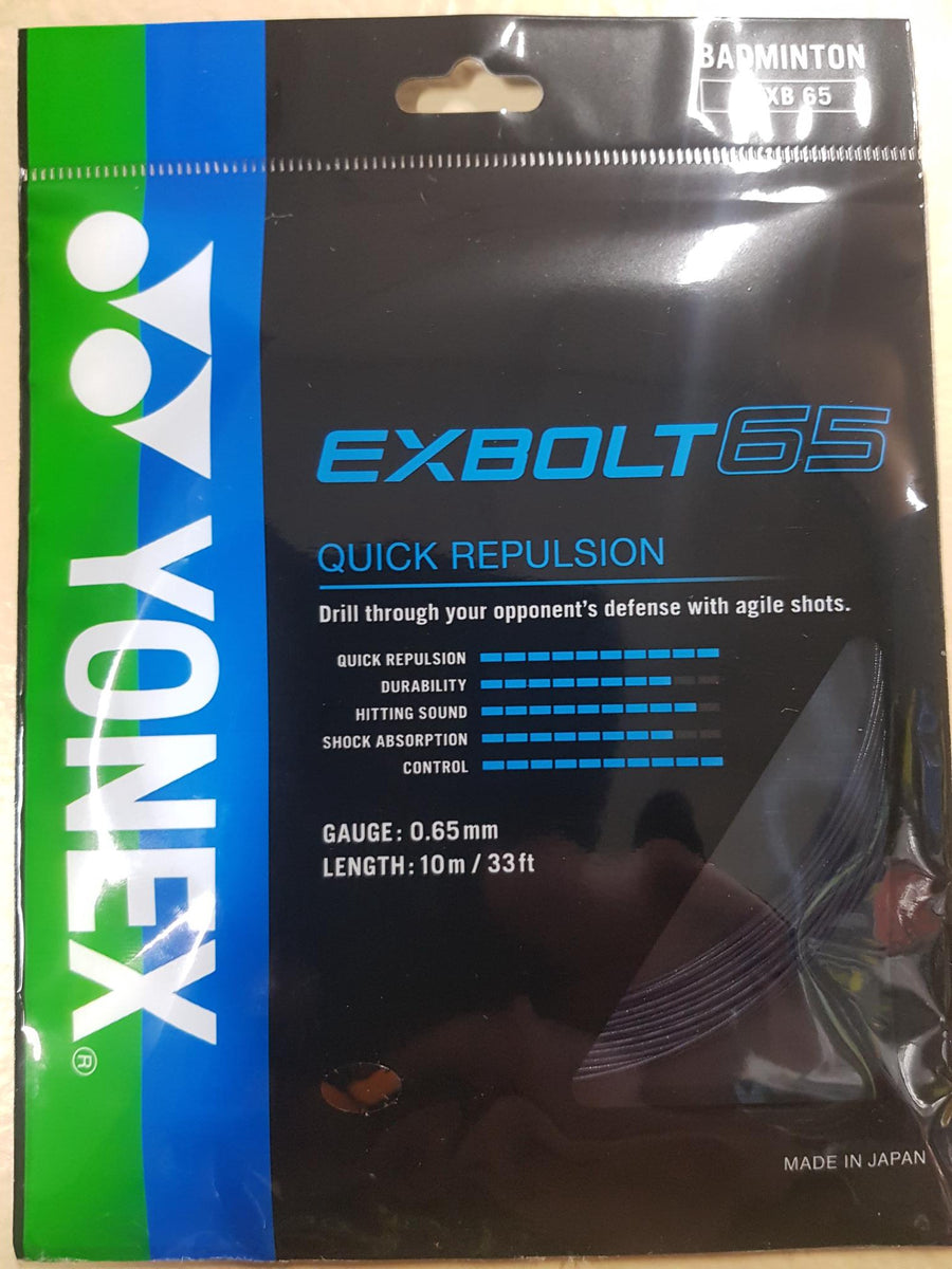 Yonex Exbolt 65 Badminton String Set of Black 0.65mm – The Racquet Shop
