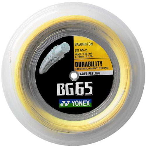 Yonex BG65 Badminton String Reel of Yellow 0.70mm 22ga – The Racquet Shop