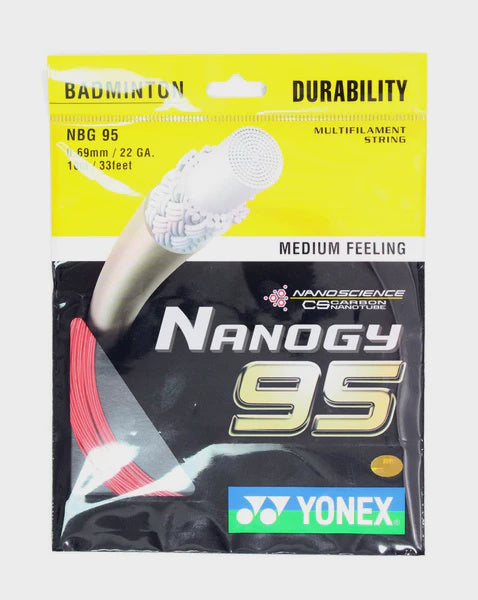Yonex Nanogy 95 Badminton String Set of Flash Red 0.69 22ga – The ...